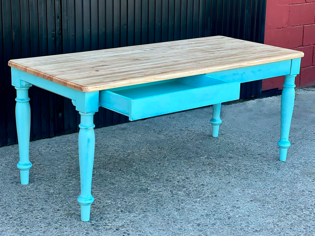 MESA RÚSTICA RECTANGULAR CON CAJÓN - MilMar Madera